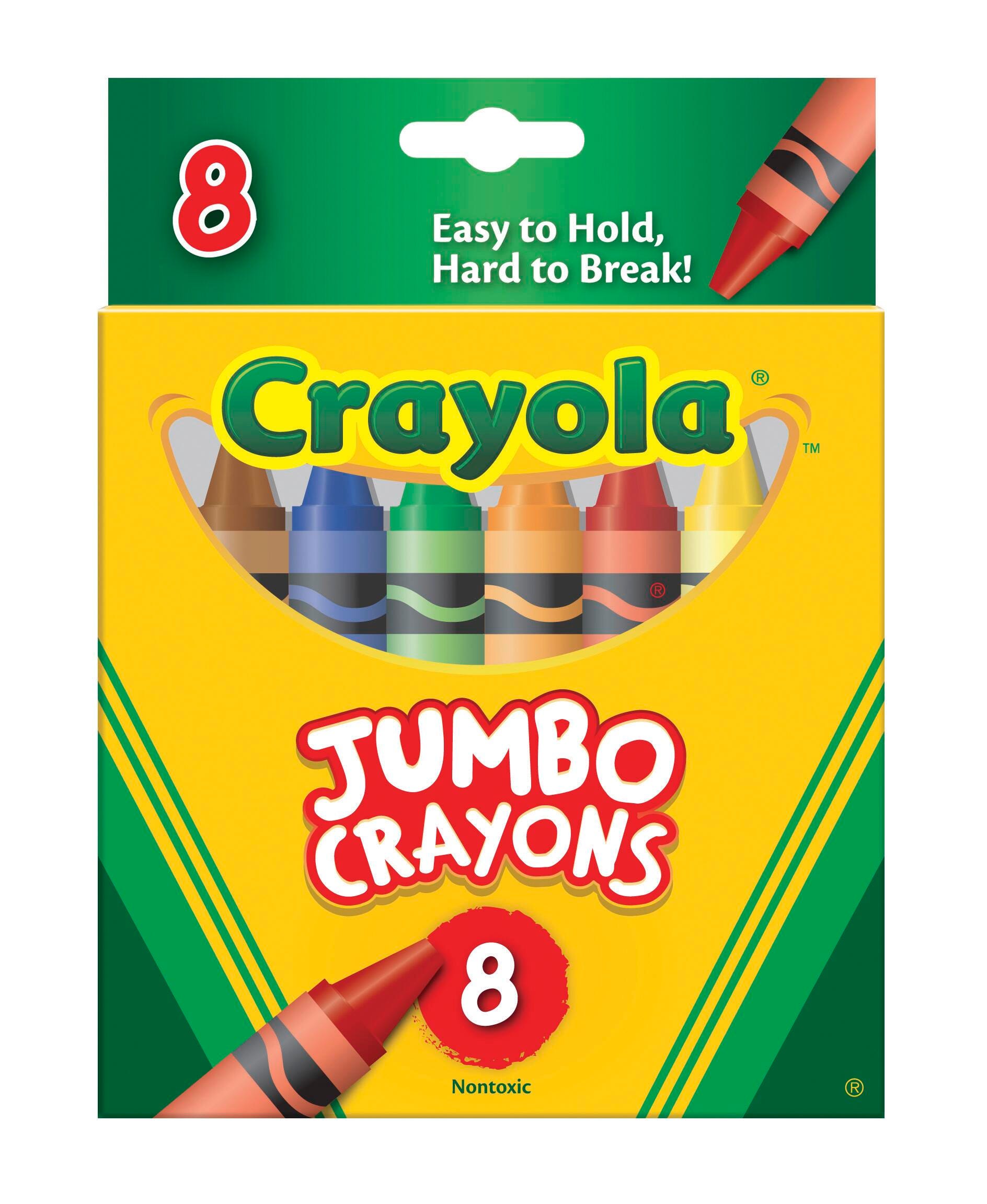 Crayola Jumbo Size Crayons in Tuck Box Pack of 8 Assorted Colors